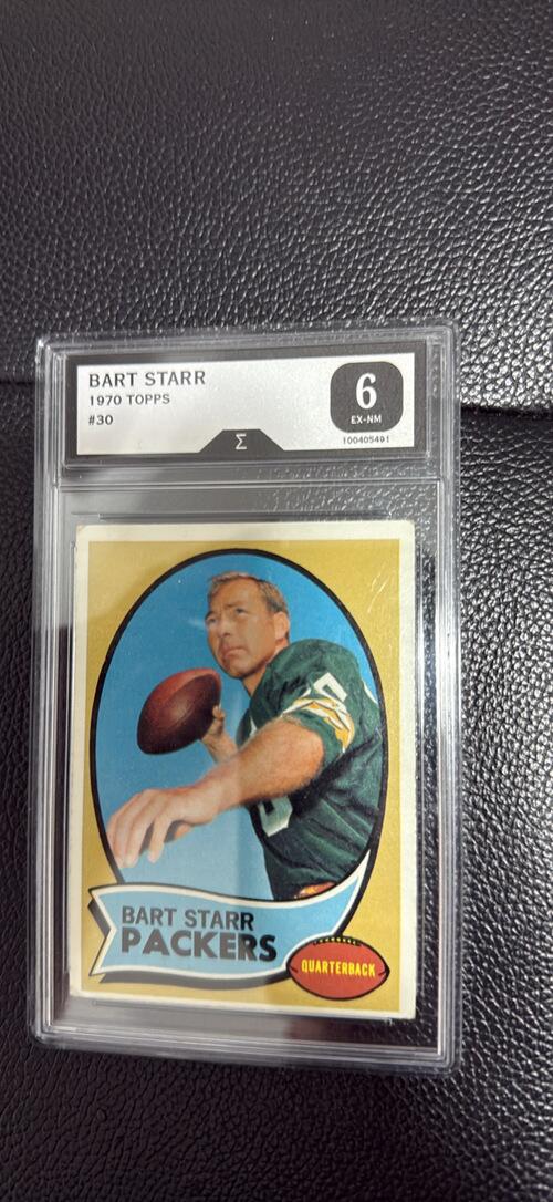 1970 Bart Starr Green Bay Packers Graded Football Card | Minot, ND