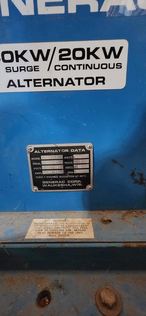 Generac 20KW Generator, 540 pto. Great unit, always sat in shed. Just ...