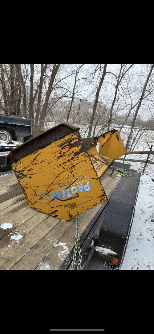 ProTech 12 foot bucket attach rubber bottom snow pusher sp12b | Mandan, ND