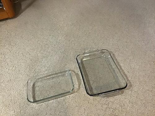 Anchor 9 x 13 clear glass baking dish AND Pyrex clear glass 11 x 7.5 ...