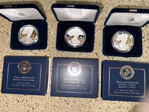 2025 250th Anniversary Army, Navy and Marine coins with privy by US ...