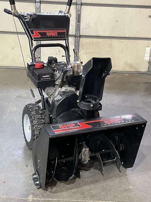 8 hp spirit snowblower, 27 inch cut, electric start, can deliver ...