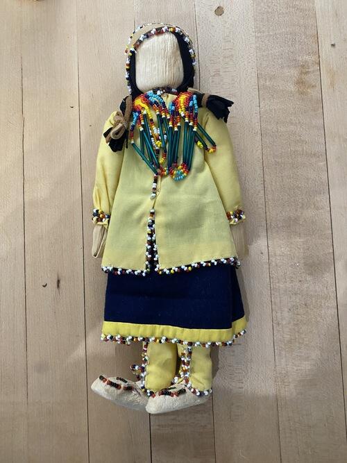 Native American corn husk faceless doll, detailed beed work very nice ...