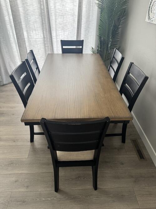 Dinning table. Solid wood with 6 chairs. Great condition. Bought from ...