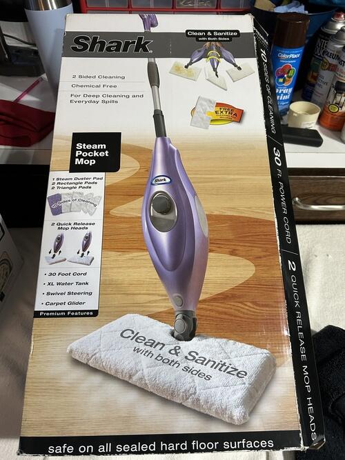Brand new in box. NOS. Shark steam pocket clean and sanitize mop ...