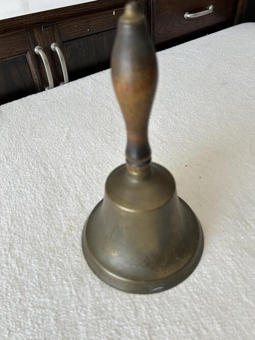 Incredible quality brass hand bell or teachers bell--100 years old ...