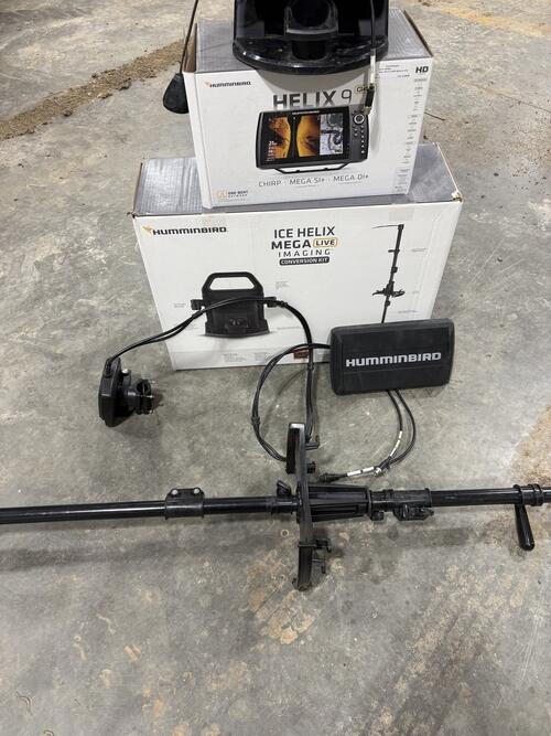 Helix9 with mega live ice fishing bundle also with boat transducer ...