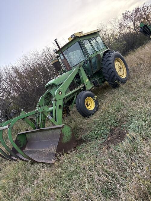 4020 jd power shift with 3 hydraulics good tires on it. 158 loader but ...