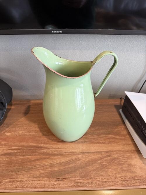 Vintage metal enamel pitcher | Bismarck, ND