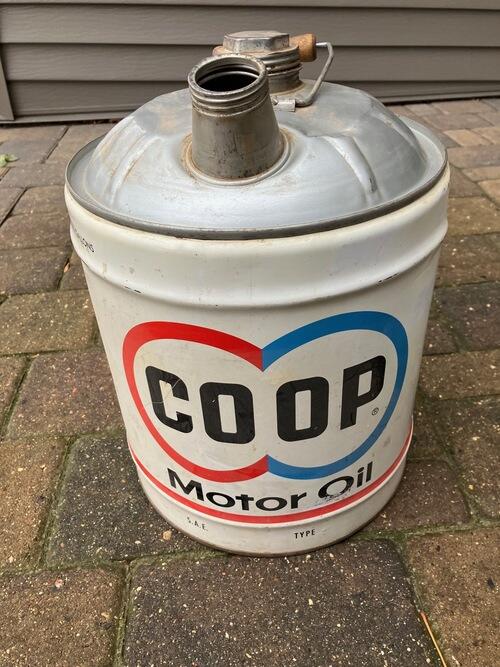 Vintage CO-OP 5 gallon Motor Oil Can. | Grand Forks, ND