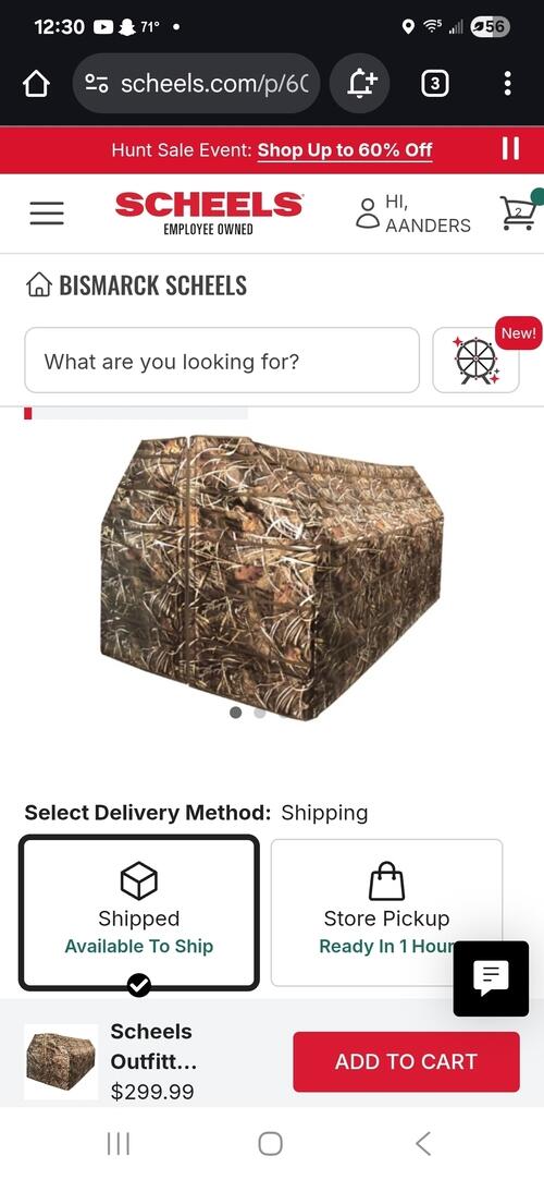 Scheels outfitters A-Frame blind | Bismarck, ND