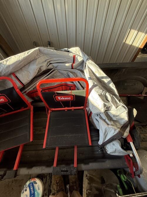 Eskimo 2600 flip over ice house | Cleveland, ND