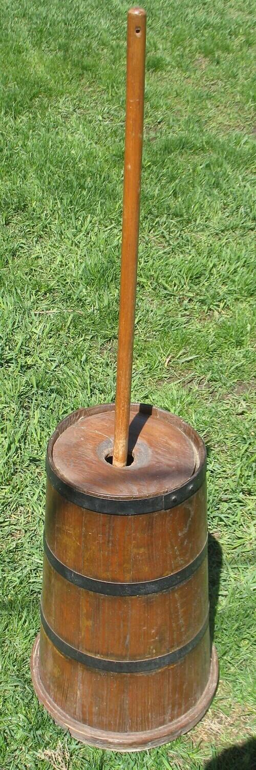 Antique Upright Butter Churn - Complete with Lid and Dasher | Lemmon, SD