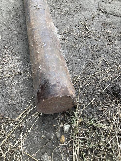 Steel pipe posts , heavy wall pipe with welded capped ends . 8 feet ...