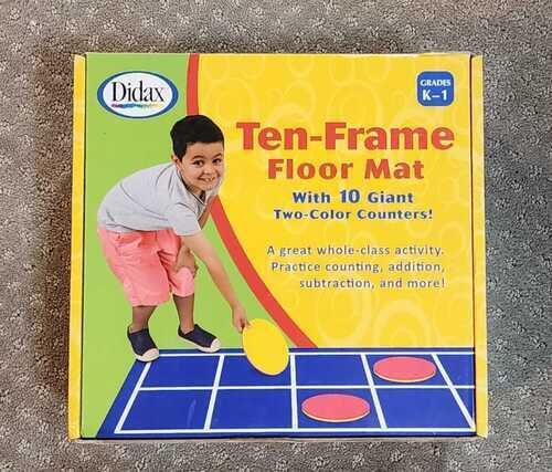 Didax Ten-Frame Floor Mat, a large educational mat used for teaching ...