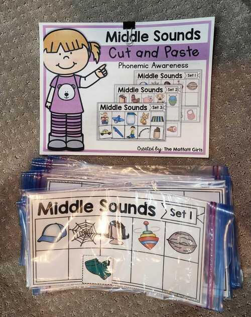 15 sets of middle sound practice pages. Laminated paper. Non-smoking ...