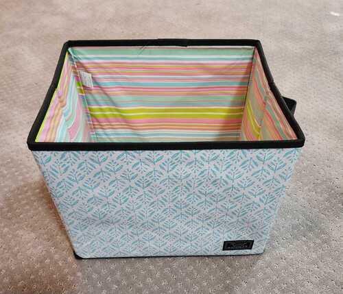 Small but cute Scout Hang-10 storage bin in a light blue and white ...