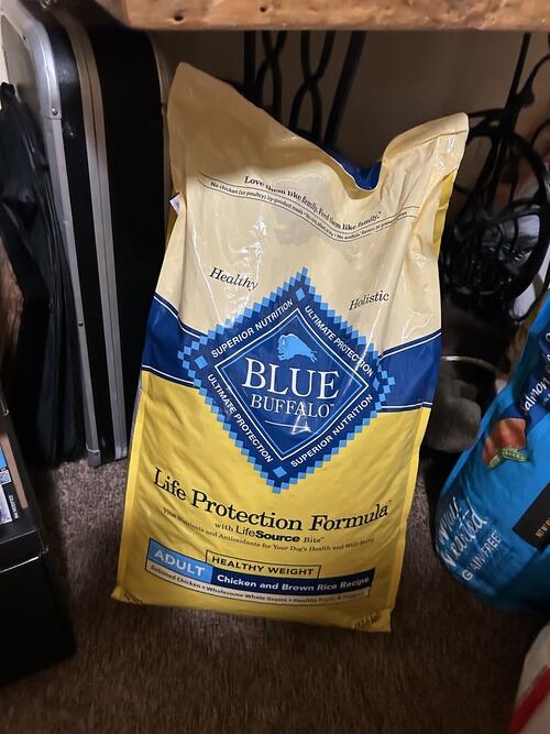 Blue buffalo dog food Has small rip in it but its brand new $35 Fcfs ...