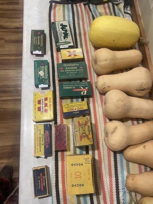 Vintage ammo boxes from the 4050s and 60s both shotgun and a rifle ...