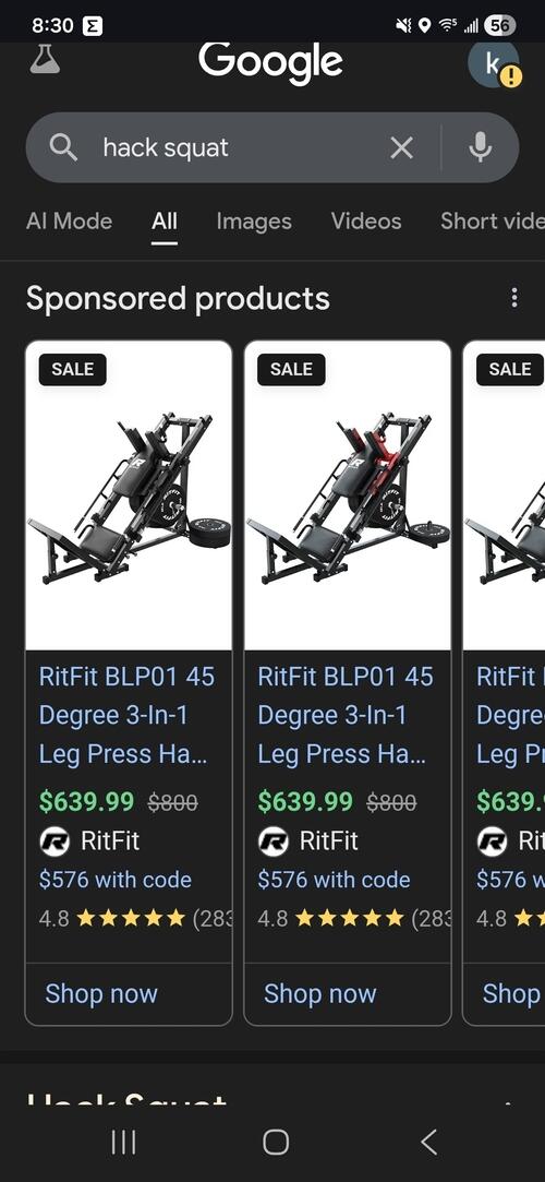 Iso hack squat machine | Mandan, ND