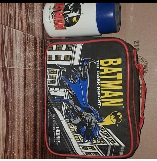 Vintage 1991 "Batman the Dark Knight" Soft Vinyl Lunch Box & Thermos ...