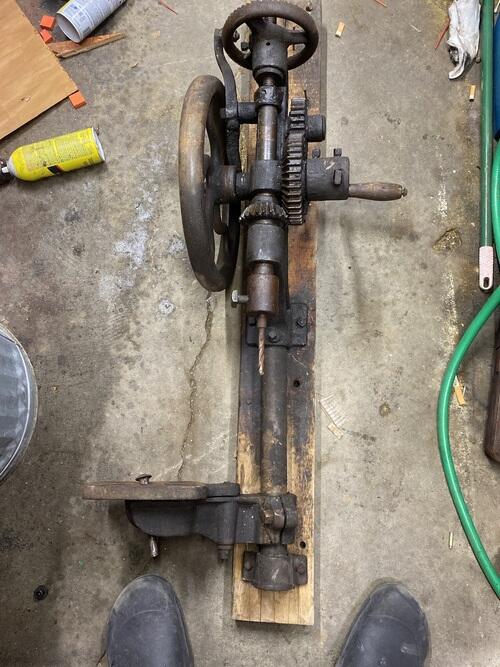 Hand crank drill press early 20th century, made by acme everything ...