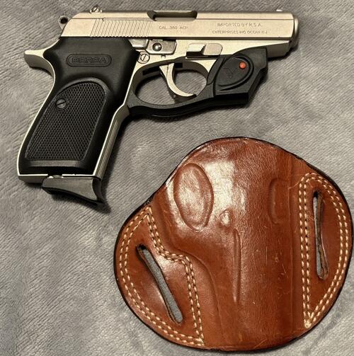 Bersa Thunder 380 with red laser and leather holster. | Fargo, ND